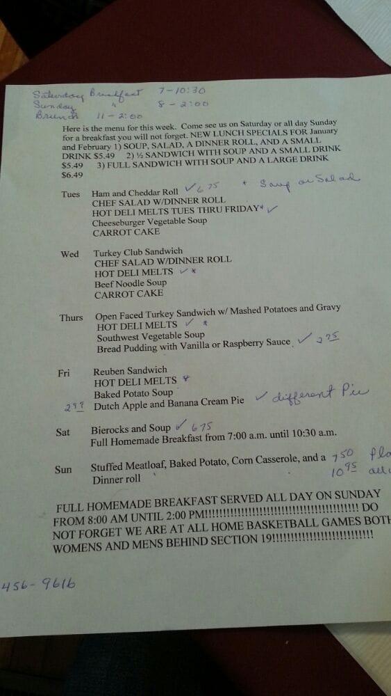 Menu at Friendship House - Wamego KS cafe, Wamego