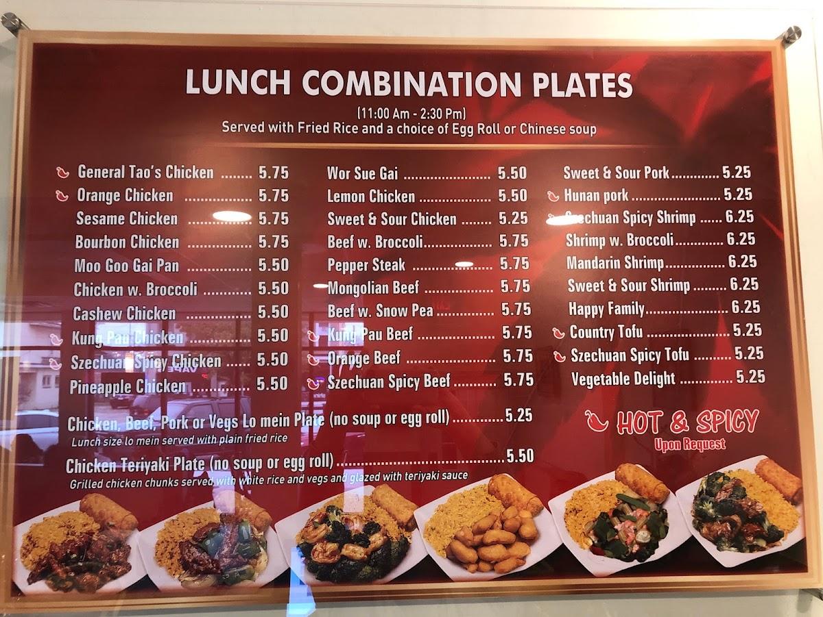 Menu at Phan Shin Restaurant, Oxford
