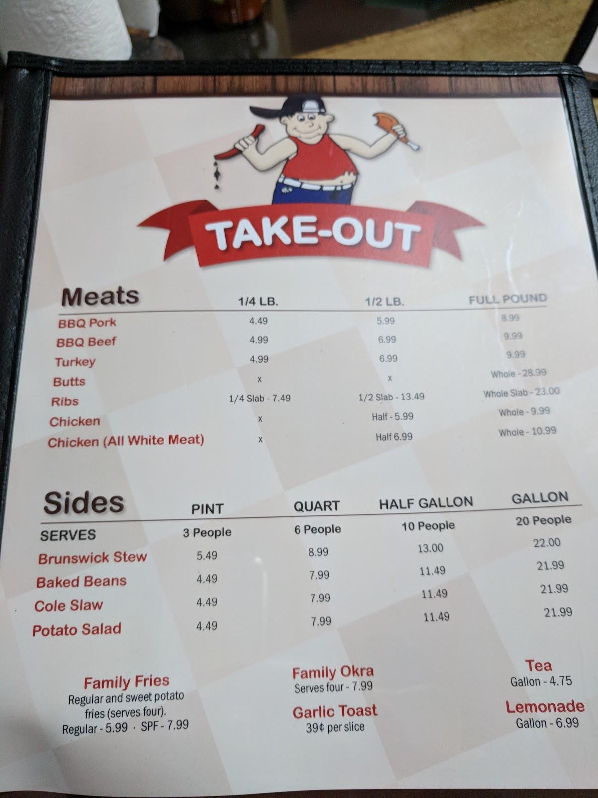 Menu at Fat Boy's Backyard BBQ & More, Sylvester