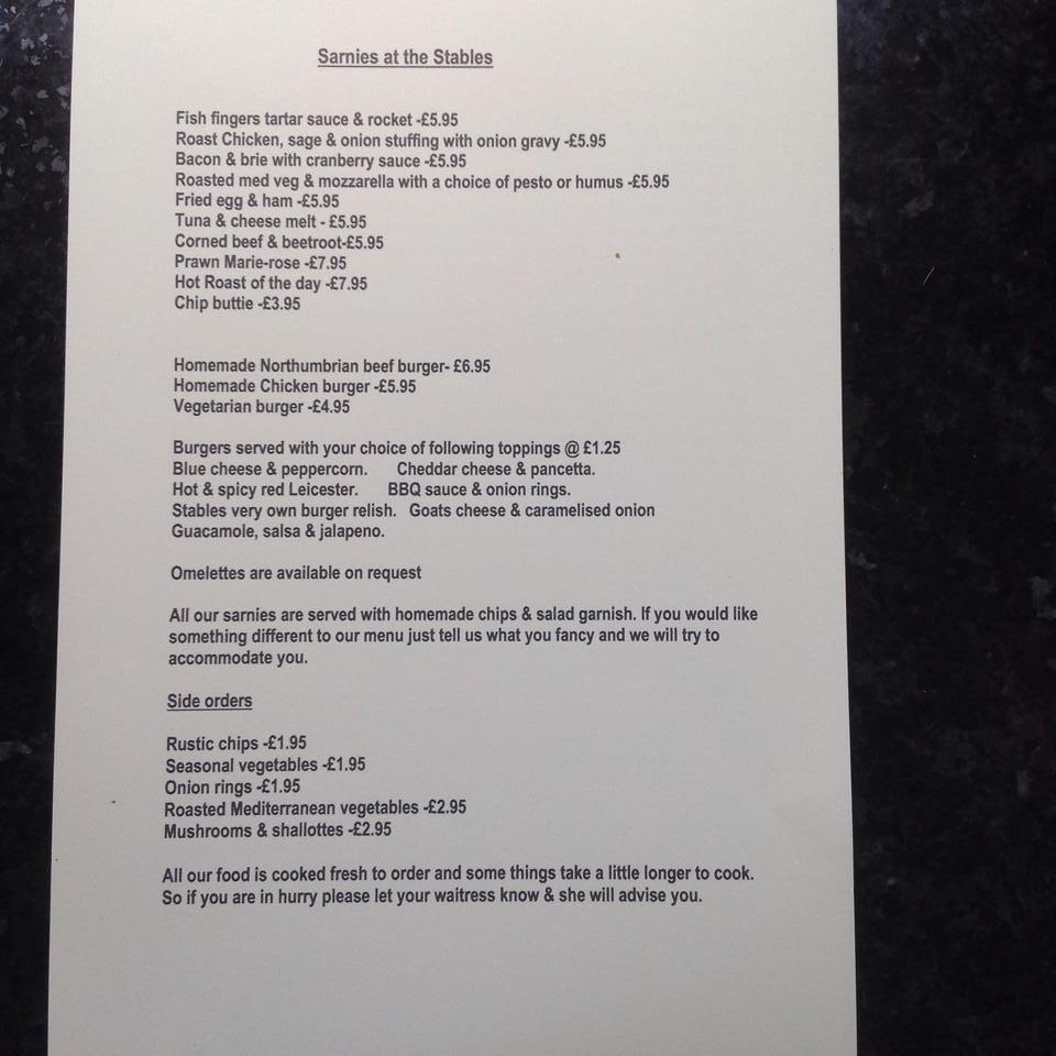 Menu at The Stables Pub & Eatery, Houghton le Spring