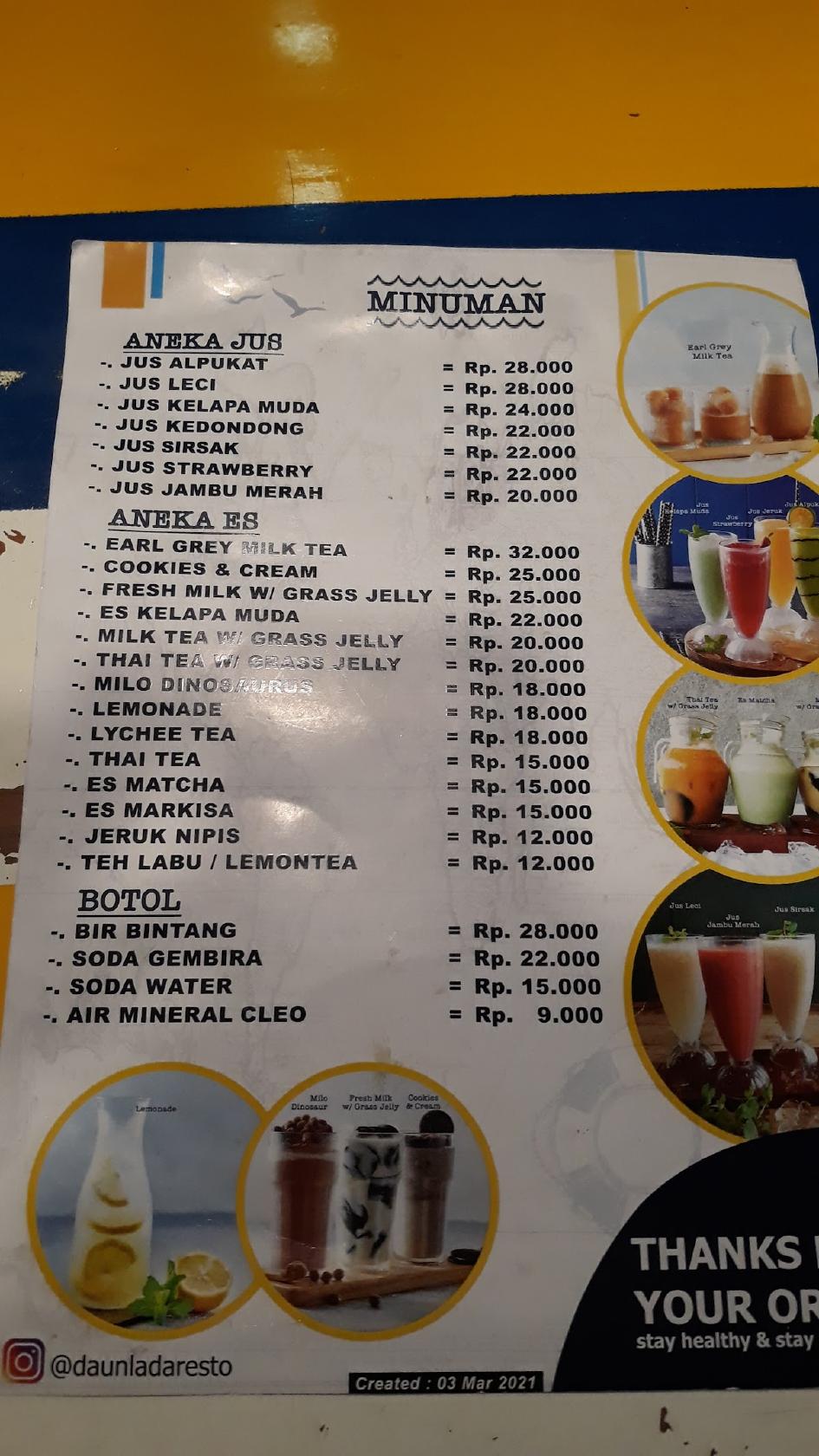 Menu at Daun Lada restaurant, Sidoarjo, Lippo Plaza Sidoarjo