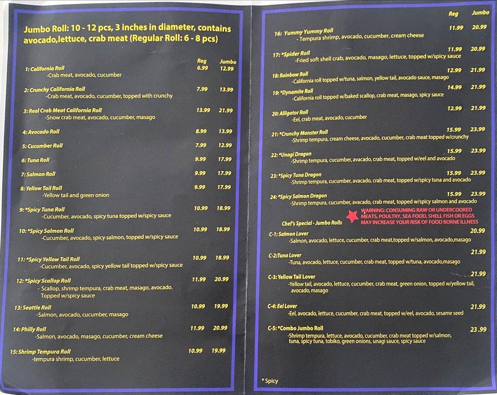 Menu at Himitsu Teriyaki restaurant, Sammamish