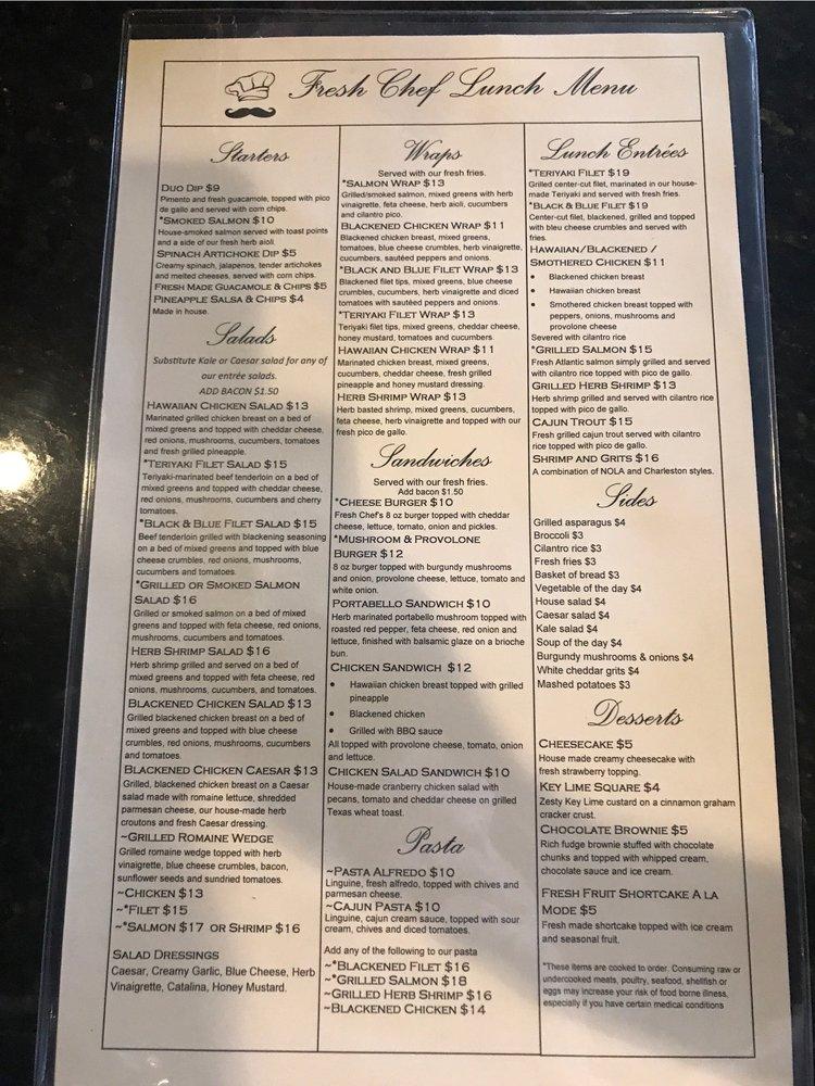 Menu at Fresh Chef Kitchen restaurant, Cornelius, Torrence Chapel Rd