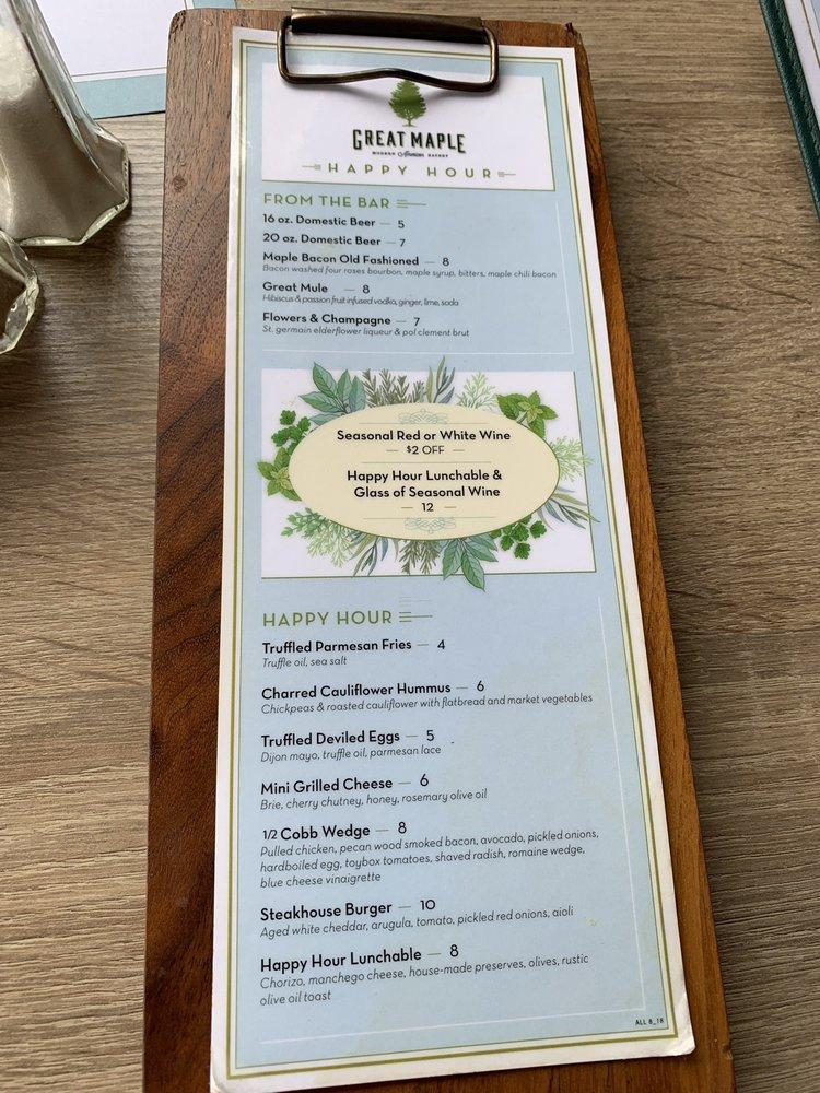 Menu at Great Maple pub & bar, Newport Beach