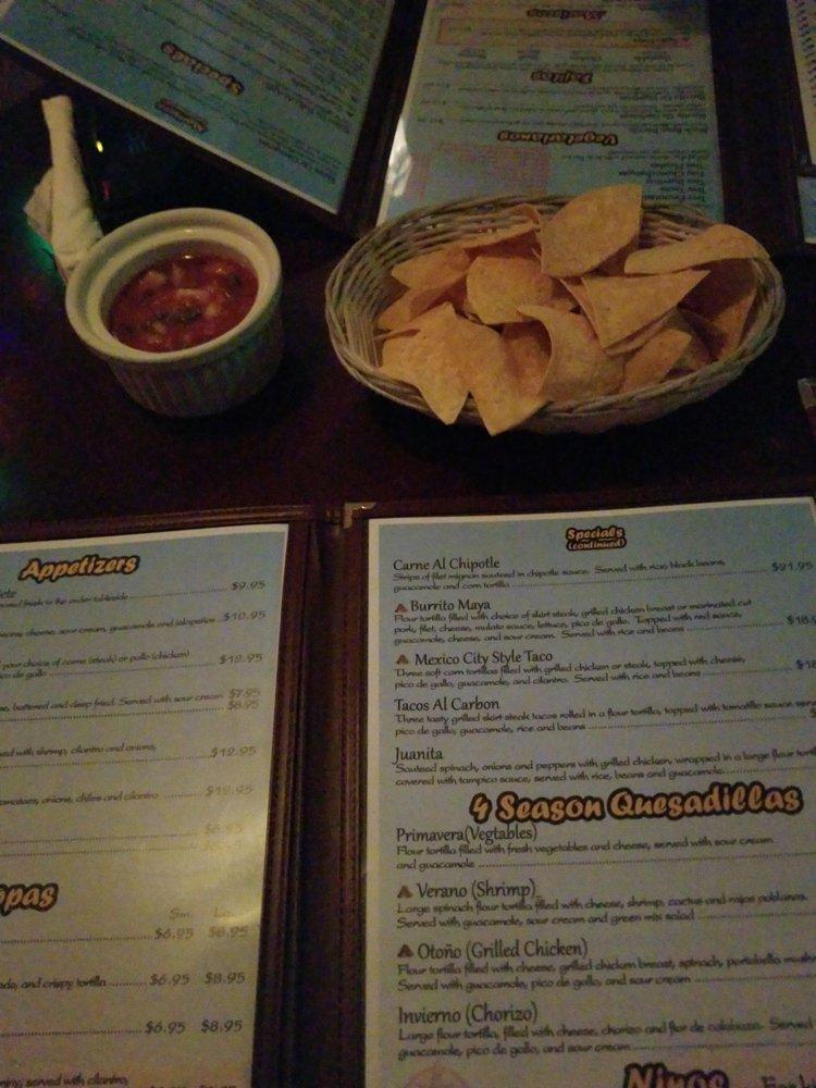 Menu at Maya Cafe, Fishkill