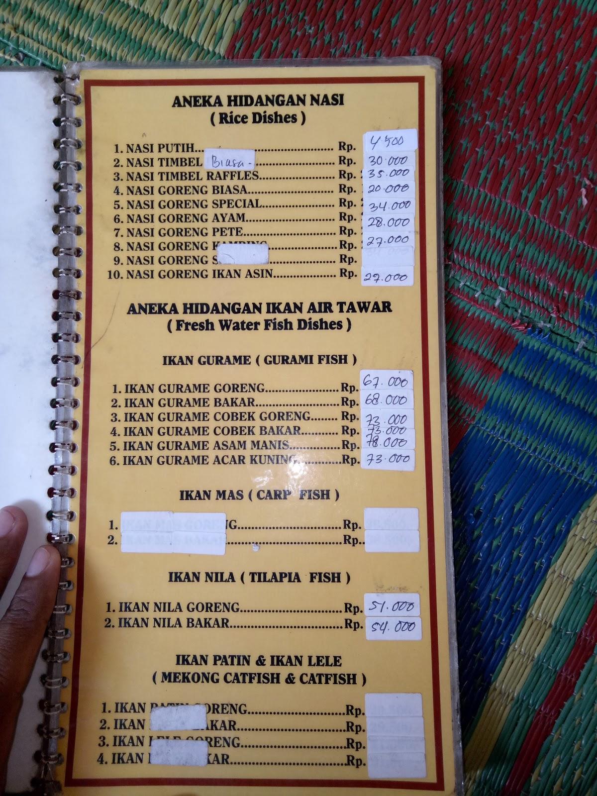 Menu at RAFFLES Restaurant, Cisarua