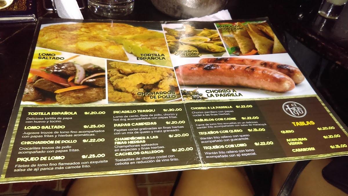 Carta de Bar El Trasgu, Trujillo, Av. El Golf