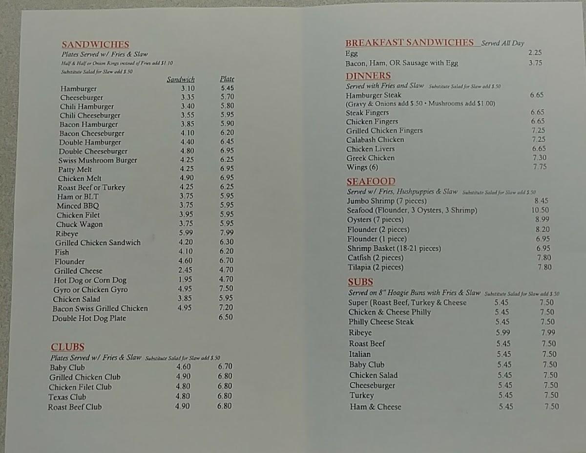 Carta del restaurante Carolina Grill of Easley, Easley