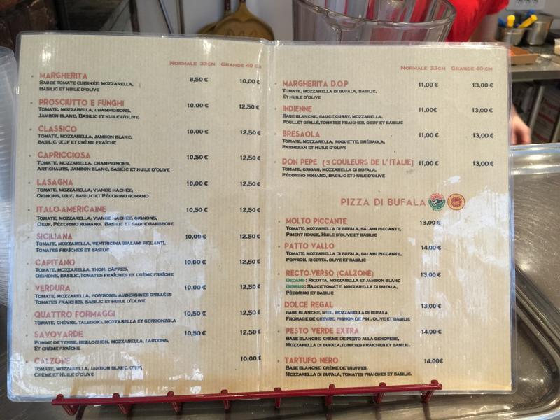 Menu at Don Pepe Pizzeria, Boulogne-Billancourt, 73 Av. Pierre Grenier