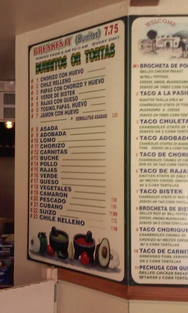 Menu at El Sitio Restaurant - Salinas, Santa Barbara, 138 S Salinas St