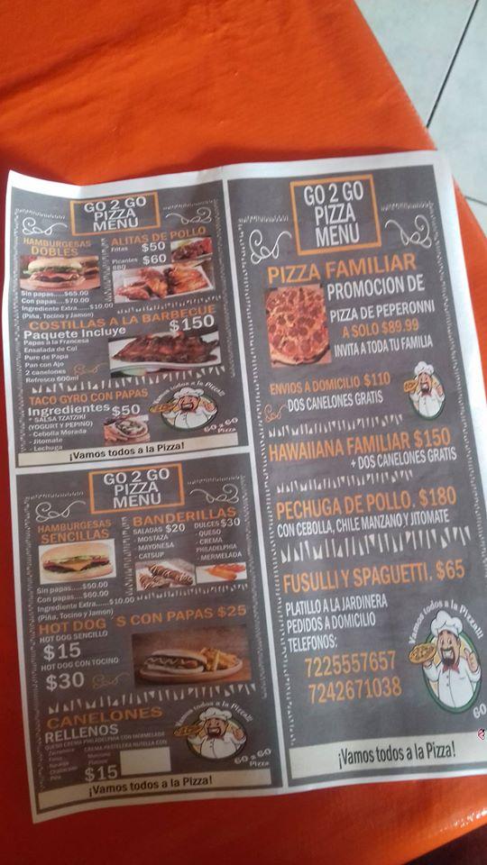 Menu at GO 2 GO PIZZA restaurant, Tejupilco de Hidalgo