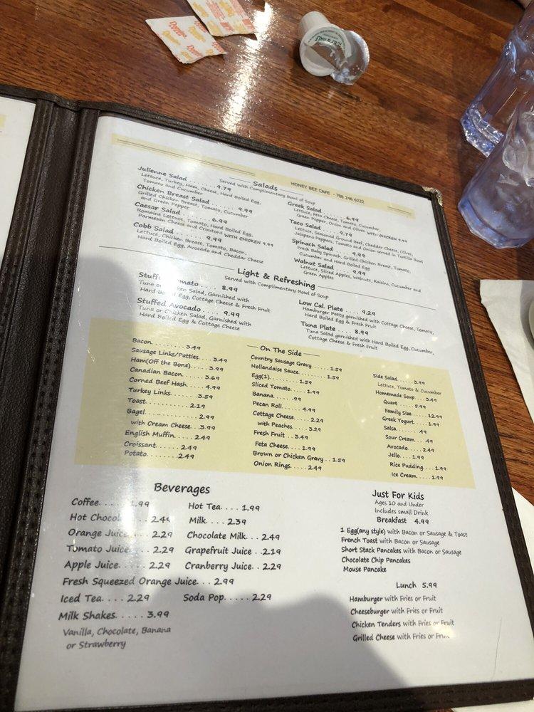 Menu at Honey Bee Cafe, Western Springs