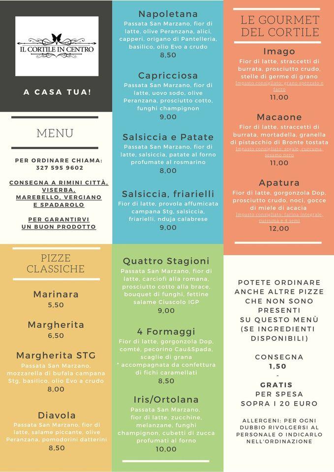 Menu da Il Cortile In Centro Pizza Gourmet ristorante, Rimini