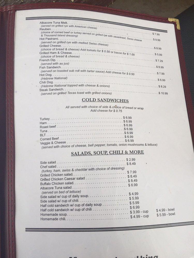 Menu at The Early Bird Cafe, Pine