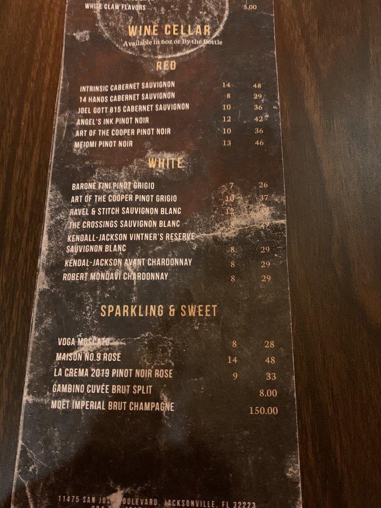 Menu at The MUSE Bourbon Bar & Grill, Jacksonville