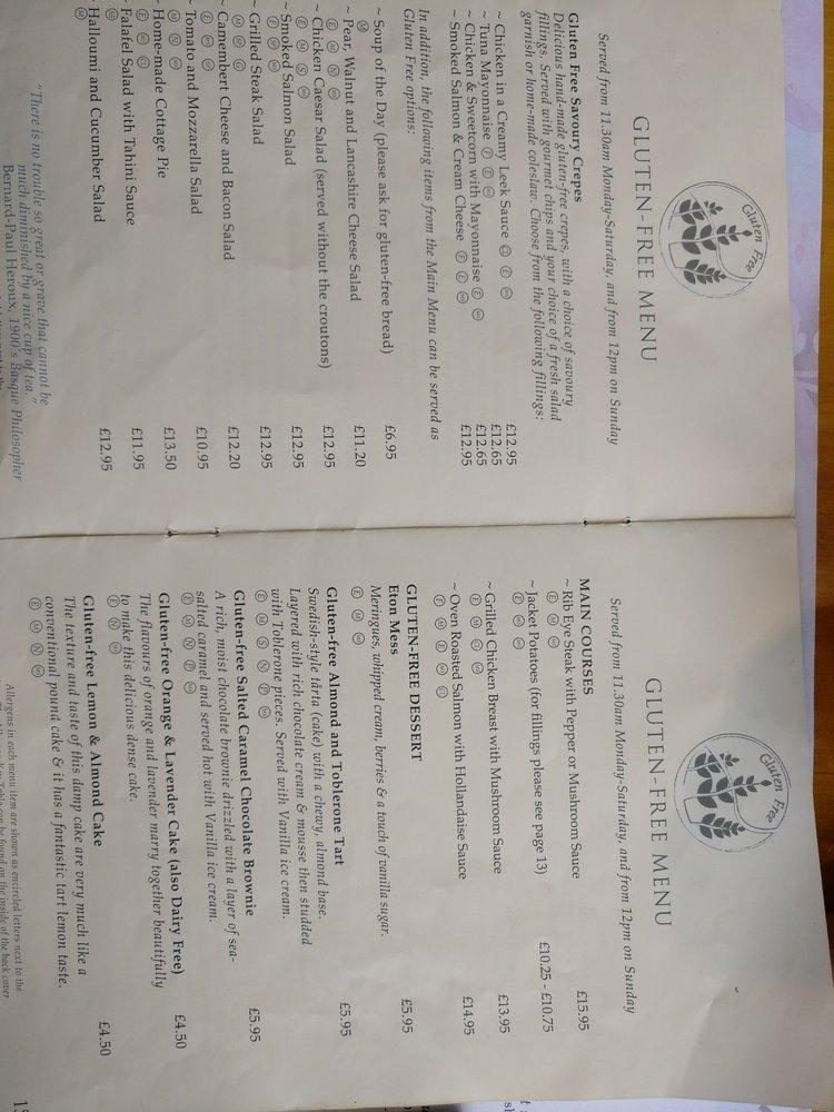 Menu at The Tea Terrace Restaurant & Tea Room (Guildford branch), Guildford
