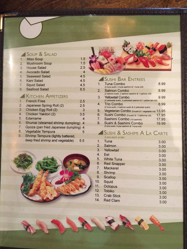 Menu at Tokyo 1 Japanese Steak House restaurant, Crossville