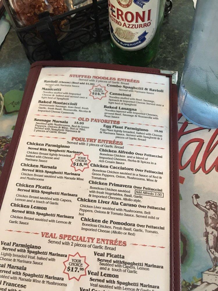 Menu at Mario's Italian Cafe V, Palm Desert, Varner Rd