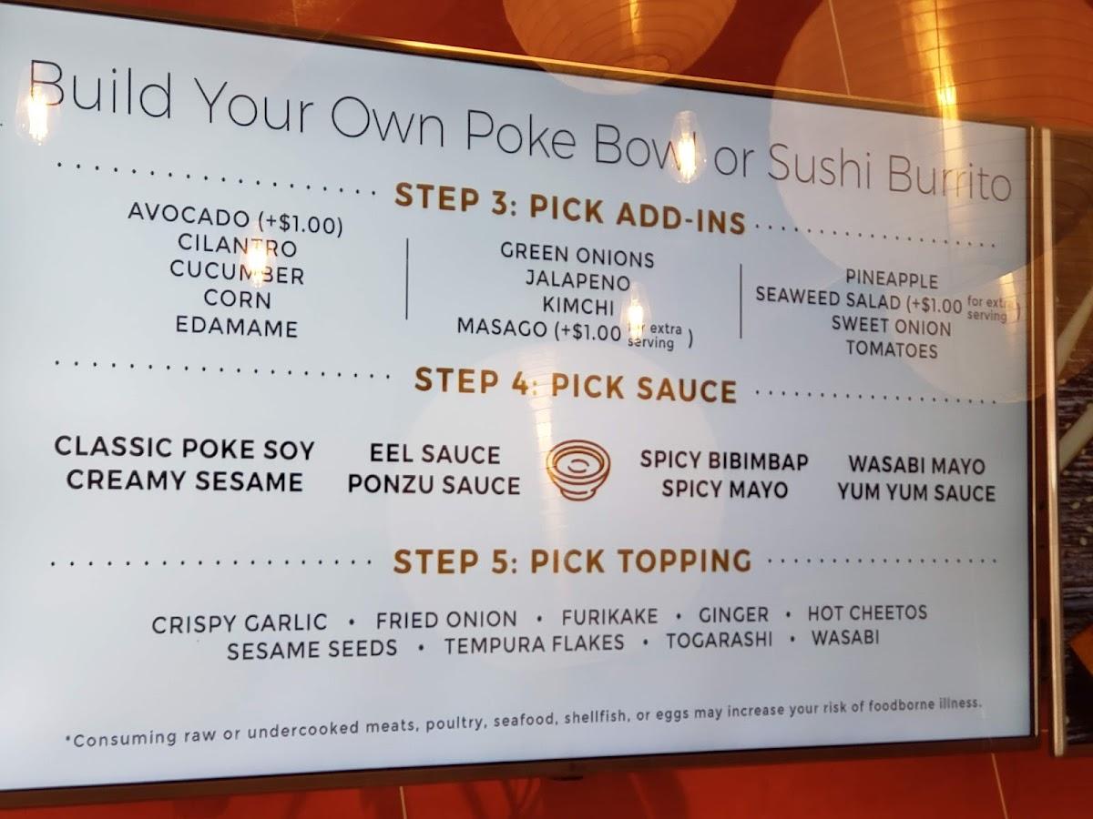 Menu at Poke Ramen Asian Soul Kitchen restaurant, Davie