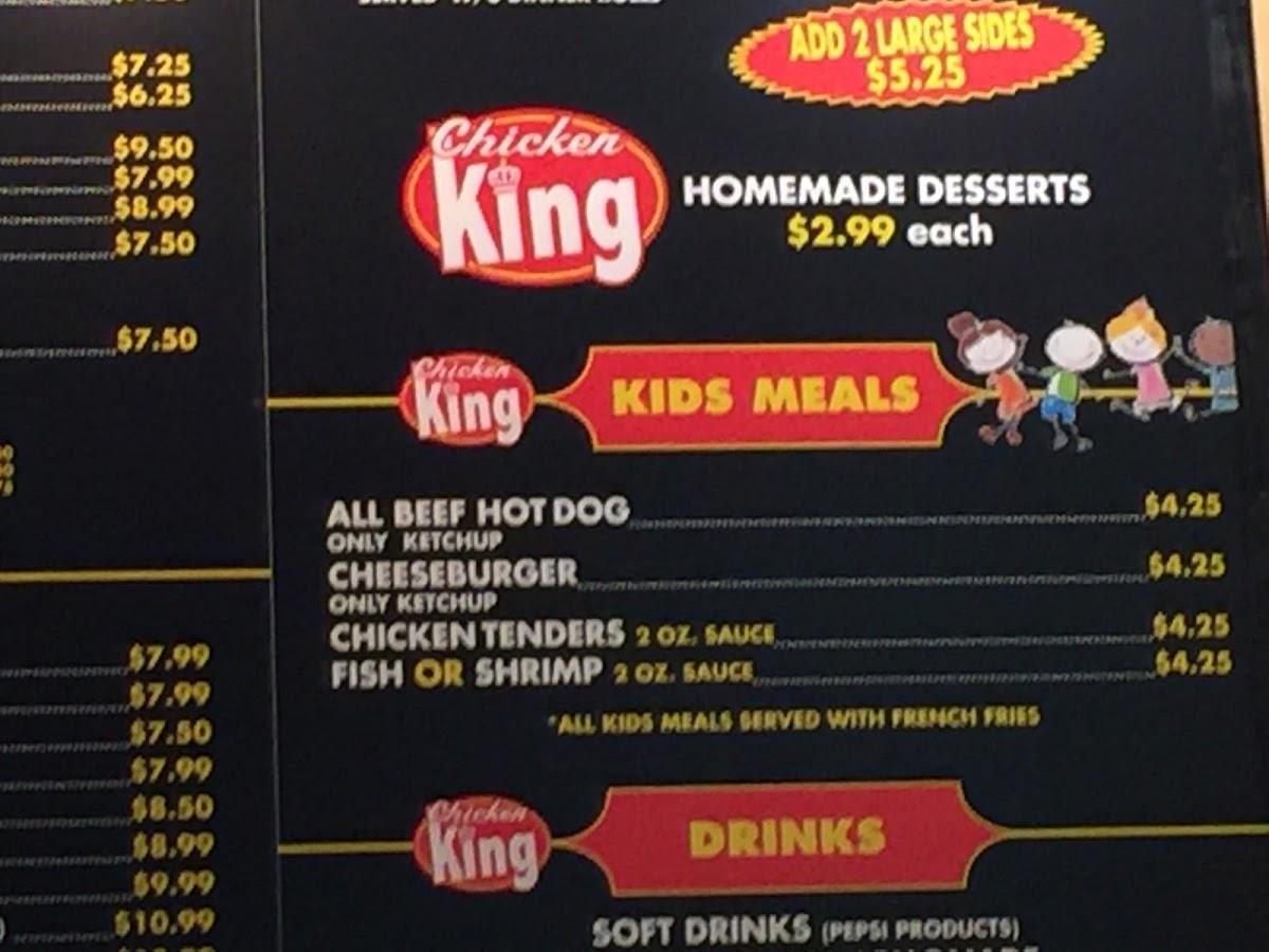 Menu at Chicken King fast food, Charlotte, E W.T. Harris Blvd