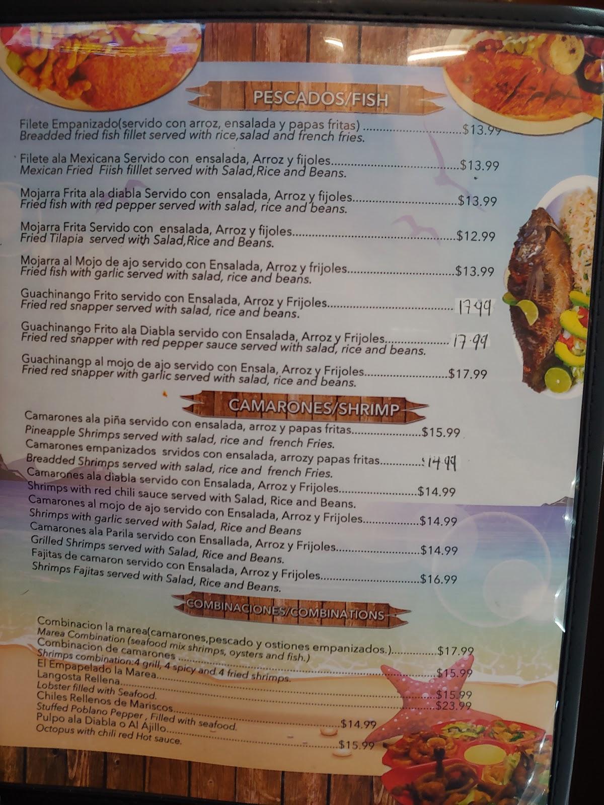 Menu at Villa Del Mar #2 restaurant, Baton Rouge