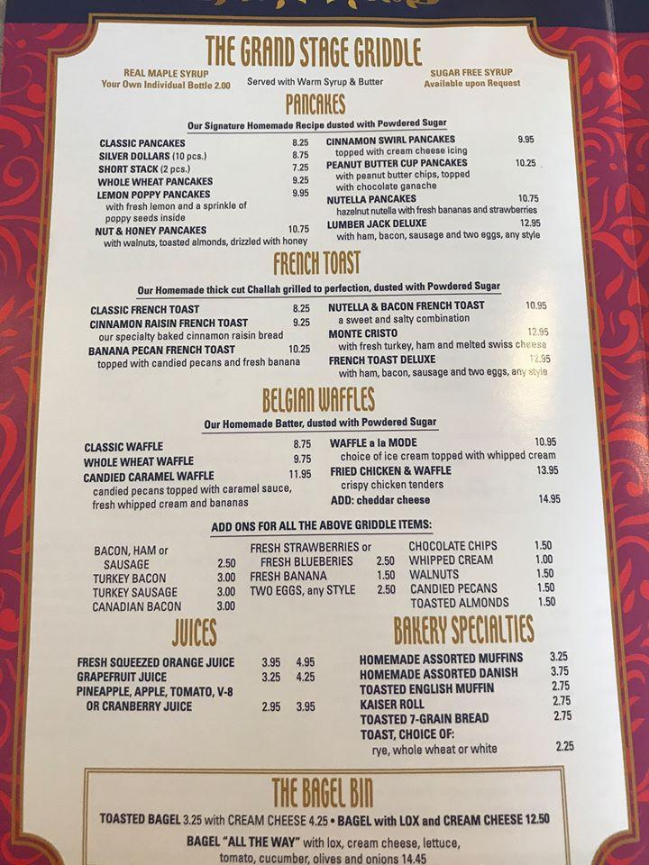 Menu at Grand Stage Diner pub & bar, East Meadow