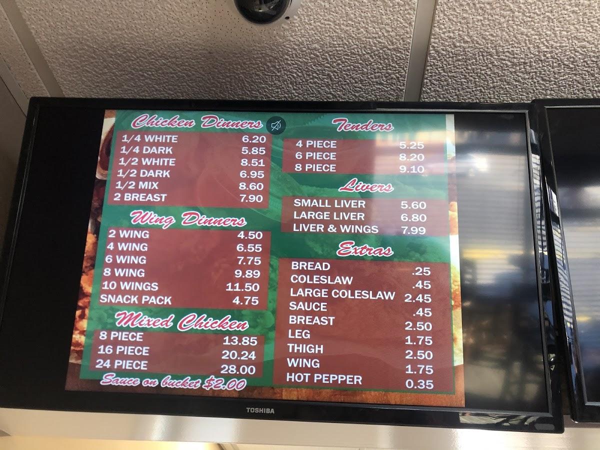 Menu at Harold's Chicken in Alsip IL restaurant, Alsip