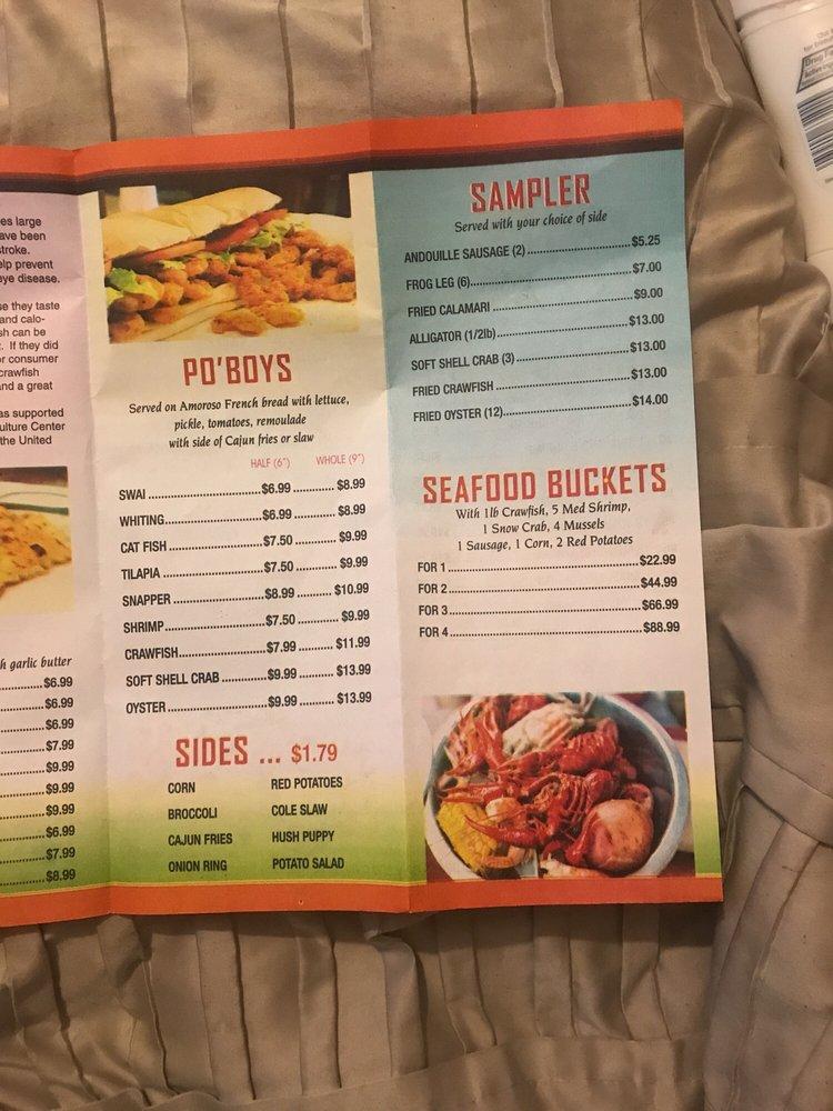 Menu at JD Crawfish New Orleans Seafood restaurant, Conyers