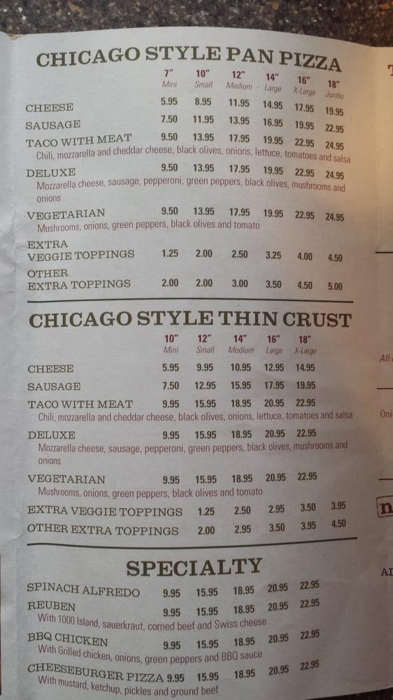 Menu at Peoria Pizza Works pizzeria, Peoria Heights