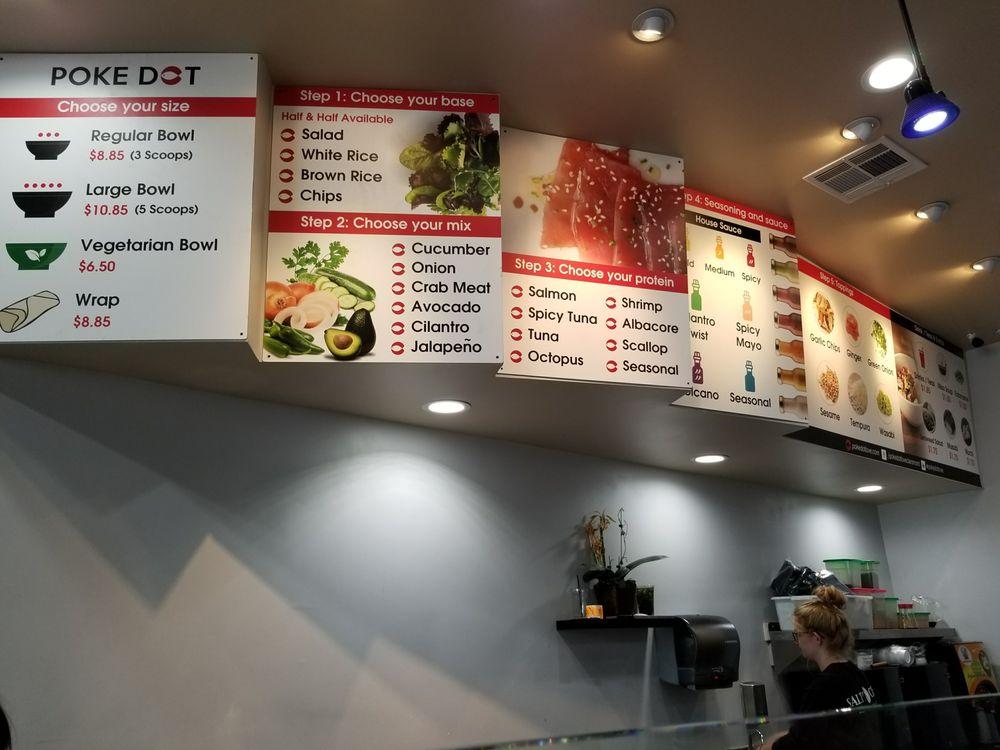 Menu at Poke Dot restaurant, Claremont