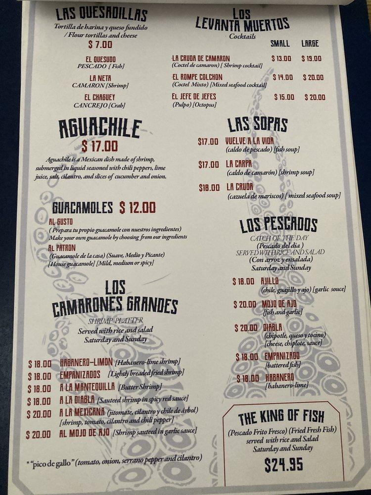Menu at The King of Fish pub & bar, New York City