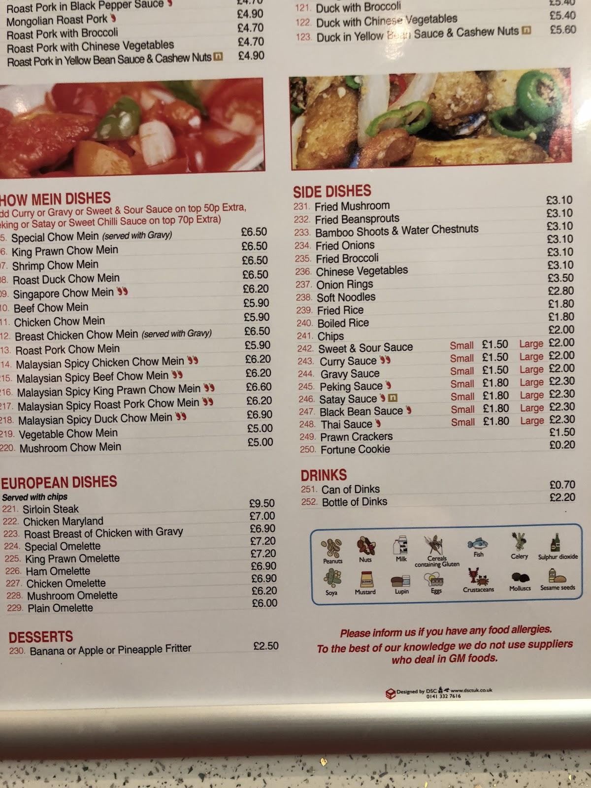 Menu at Mr Rice carluke fast food, Carluke