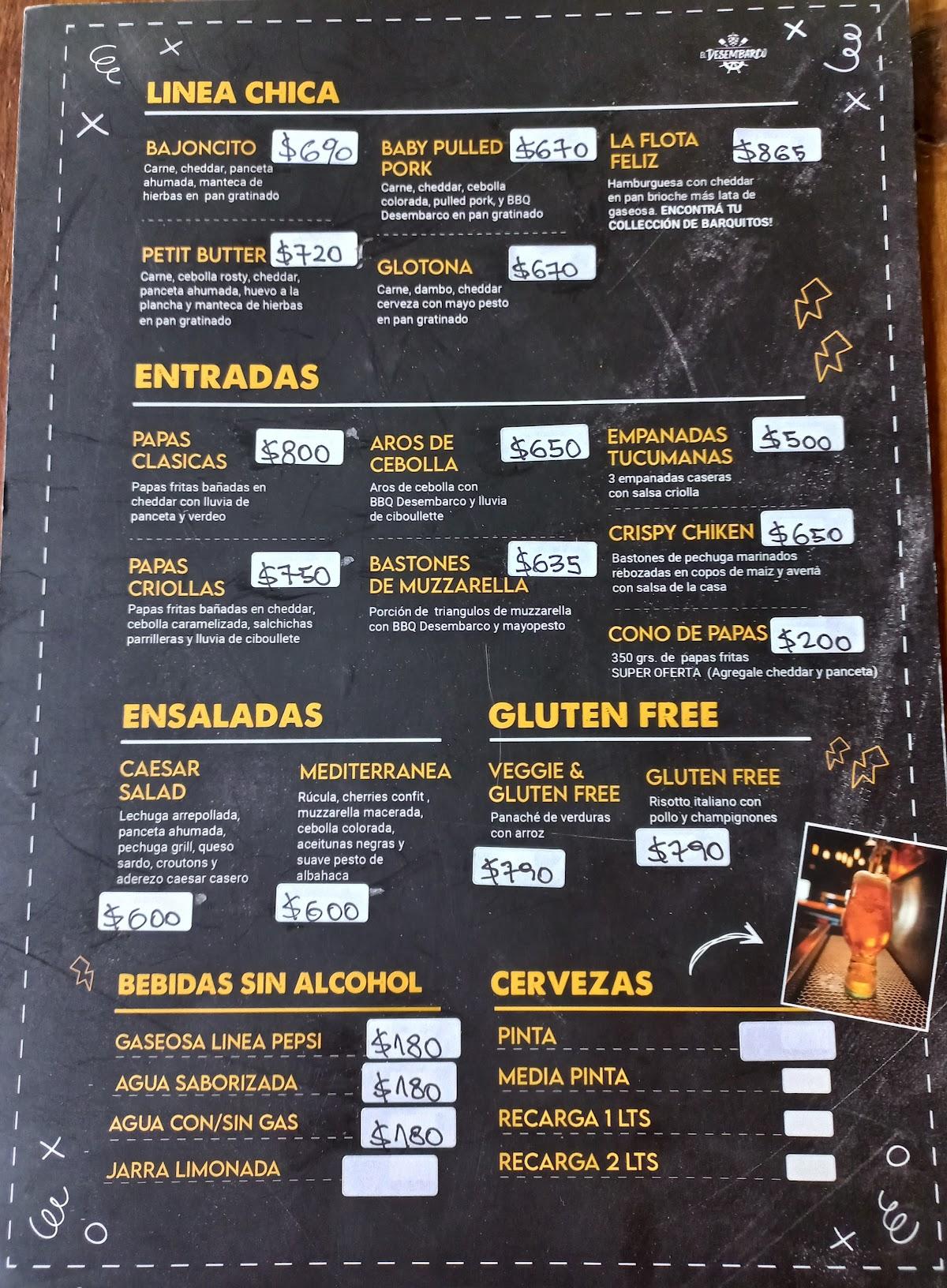 Carta del pub y bar PICAS Villa Luzuriaga, Ramos Mejía