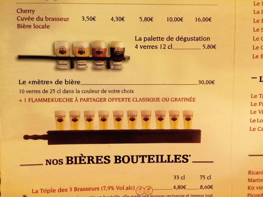 Menu at Les salons des 3 Brasseurs restaurant, Reims