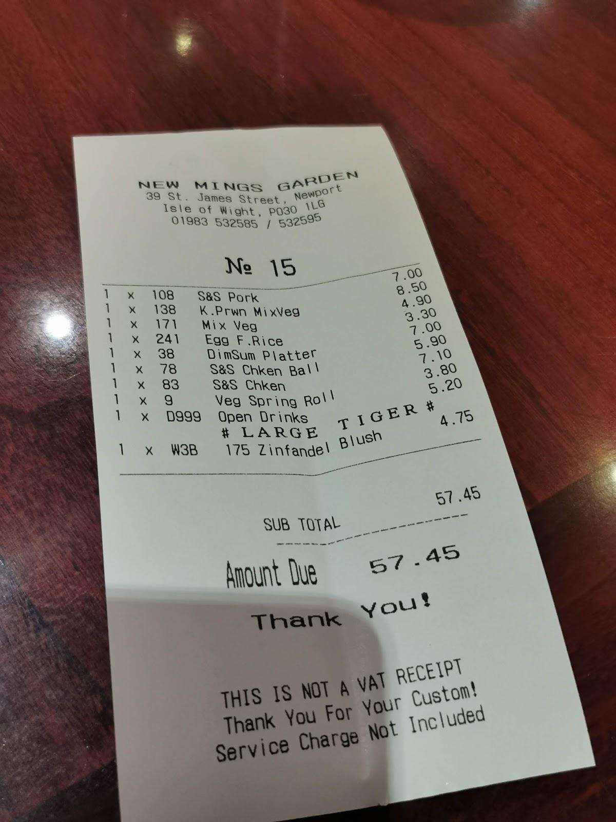 Menu at New Ming Garden restaurant, Newport