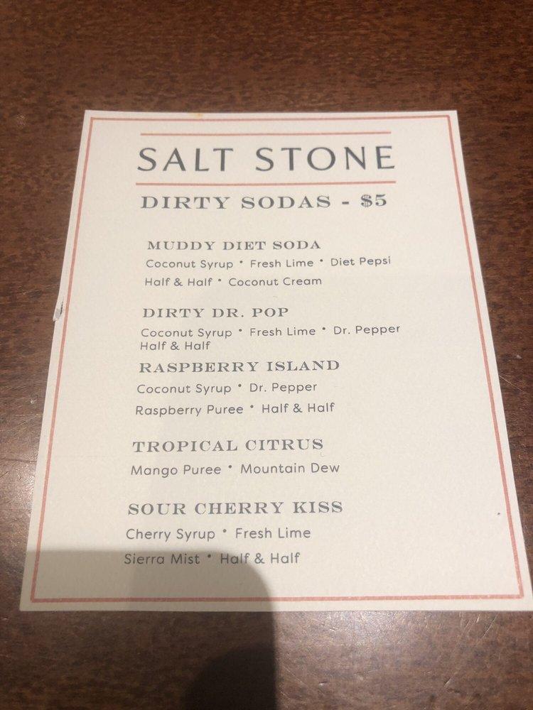 Menu at Salt Stone restaurant, Salt Lake City