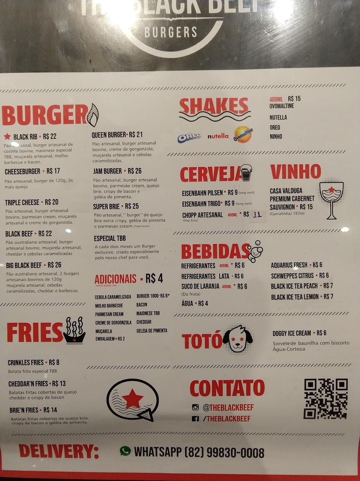 Menu em The Black Beef restaurante, Maceió, Av. Antônio Gomes de Barros