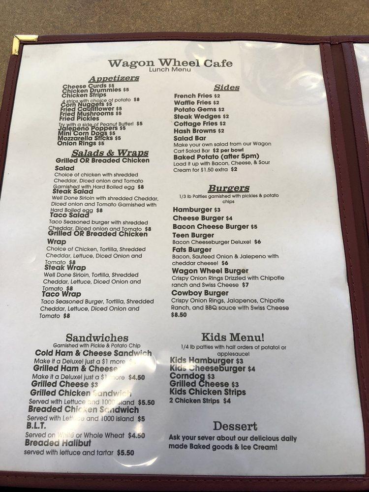 Menu At Wagon Wheel Cafe Ekalaka