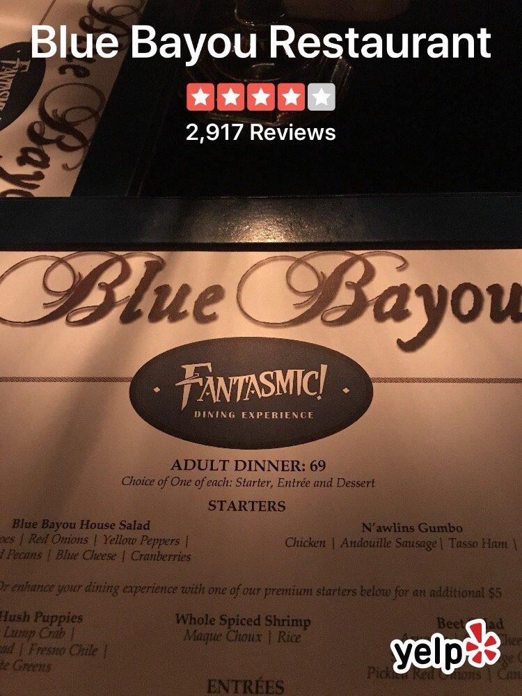 Menu at Blue Bayou Restaurant, Anaheim, S Harbor Blvd