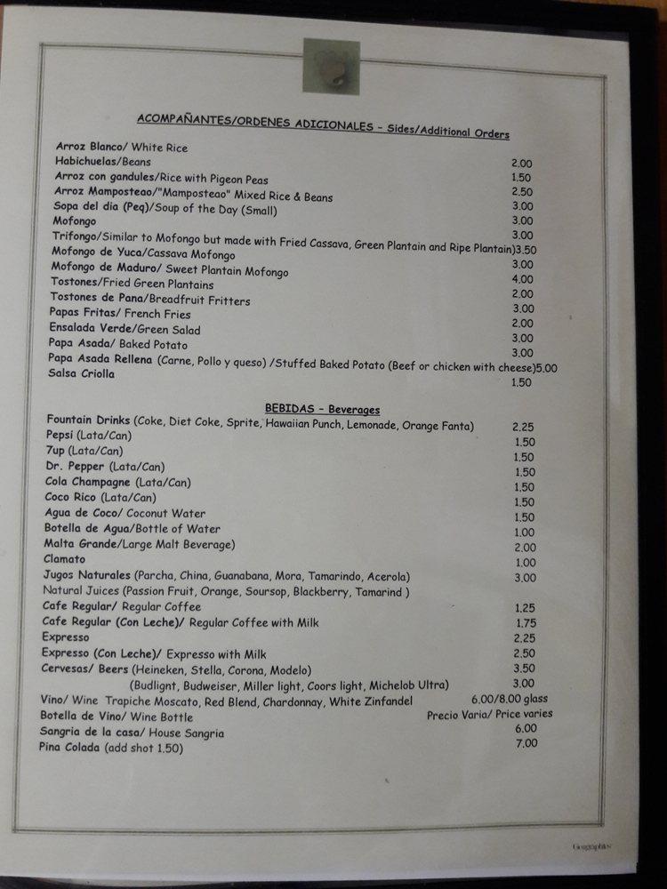 Menu at Miguelo's Cafe & Bar, Kissimmee