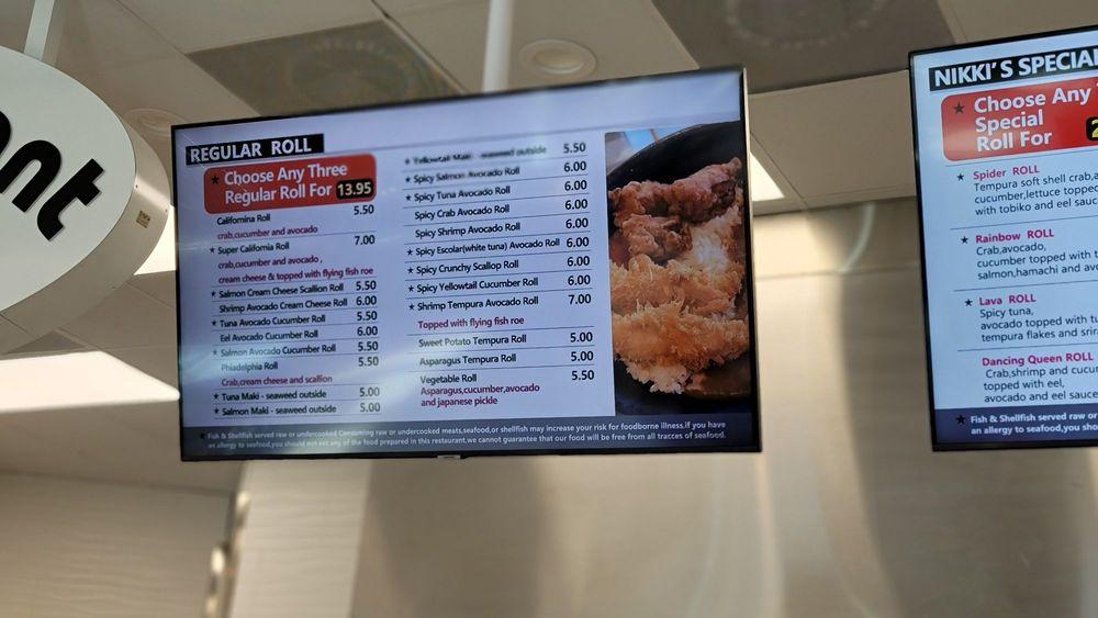 Menu at Nikki's Gourmet & Sushi Bar @ Independence Mall, Wilmington