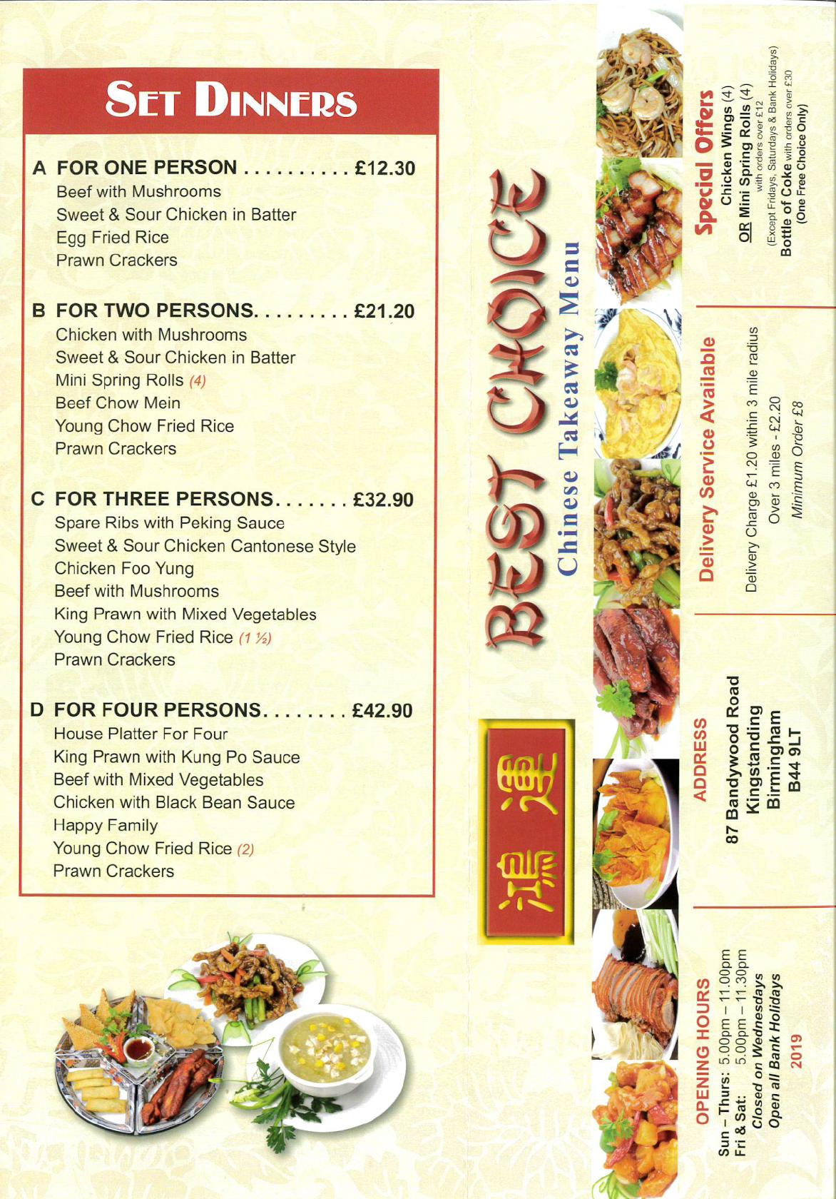Menu at Best Choice fast food, Birmingham