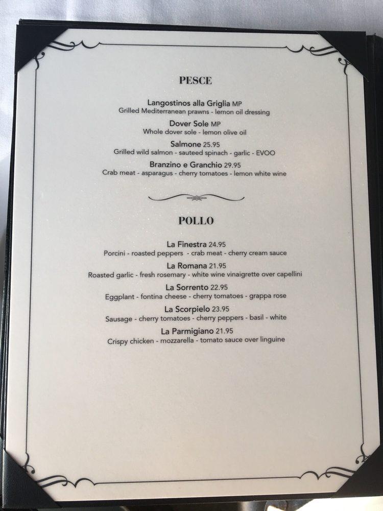 Menu at La Finestra Ristorante restaurant, Sea Isle City