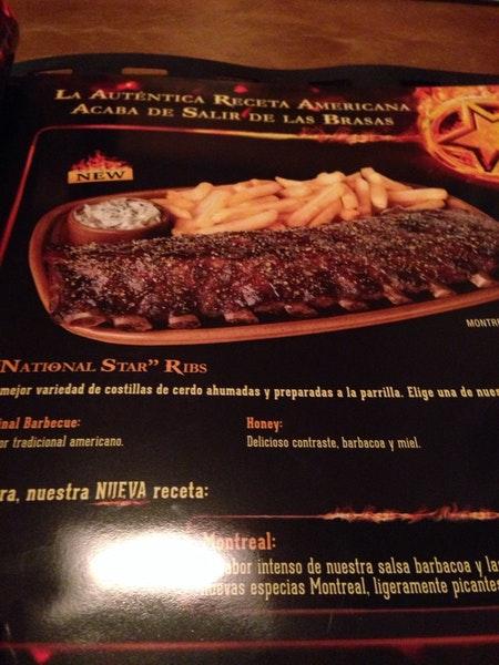 Menu at Foster's Hollywood restaurant, Salt