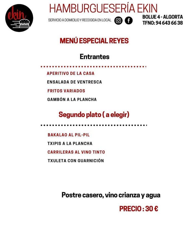Menu at Ekin pub & bar, Getxo, Bolue 4