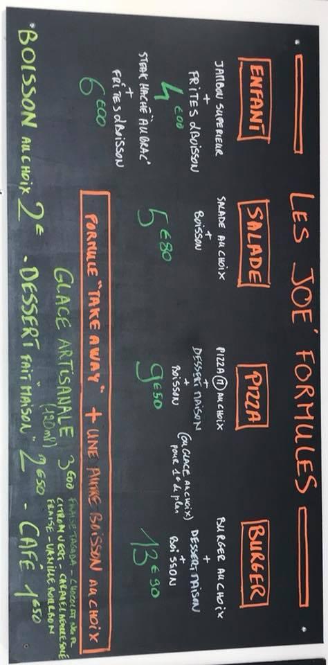 Menu at Chez JOE Pizza&Burger restaurant, Lunel