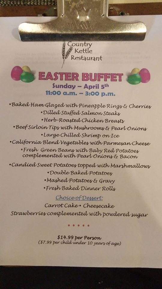 Menu at Country Kettle Restaurant, Knox