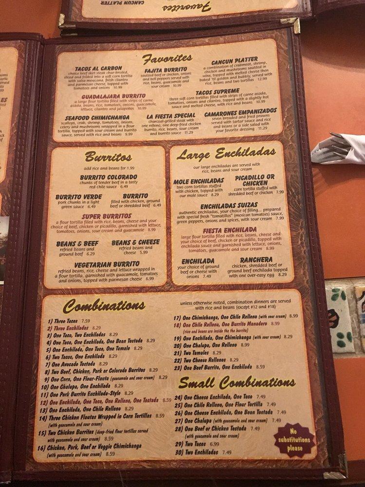 Menu at Nelly's Mexican Food restaurant, Saint Joseph, SE U.S. Hwy 169