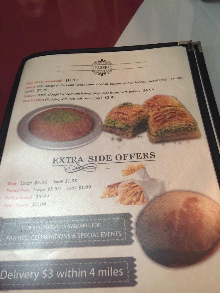 Menu at Cappadocia Turkish Cuisine restaurant, Orlando