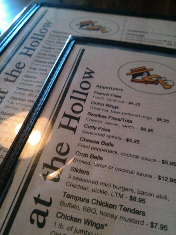 Menu at Swallow At the Hollow pub & bar, Baltimore